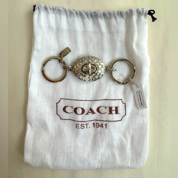 Coach | Accessories | New Coach Monogram Keychain Nwt Silver Double ...